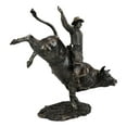 Rustic Western Wild Rodeo Bull Rider Cowboy On Bucking Bull Decorative ...