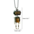 Wooden Robot Pendant Necklace Stylish Collarbone Chain Block Neckchain ...