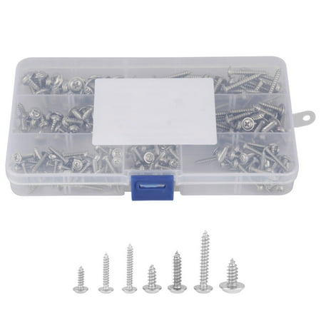 Pan Head Tapper Screws, Stainless Steel 220Pcs Screws, 7 Different ...
