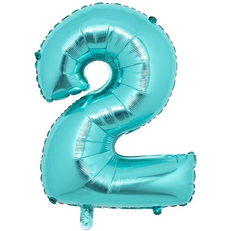 32 Inch Teal Blue Giant Number 0 9 Balloon Huge Bluegreen Light Green ...