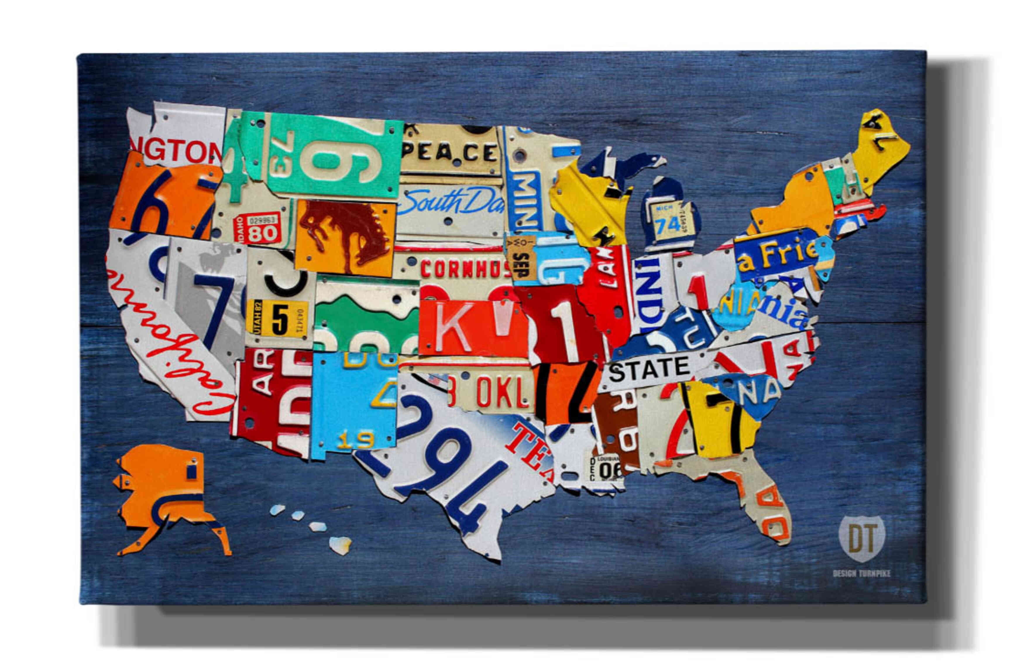 Epic Graffiti 'USA Map' by Design Turnpike, Giclee Canvas Wall Art, 40 ...