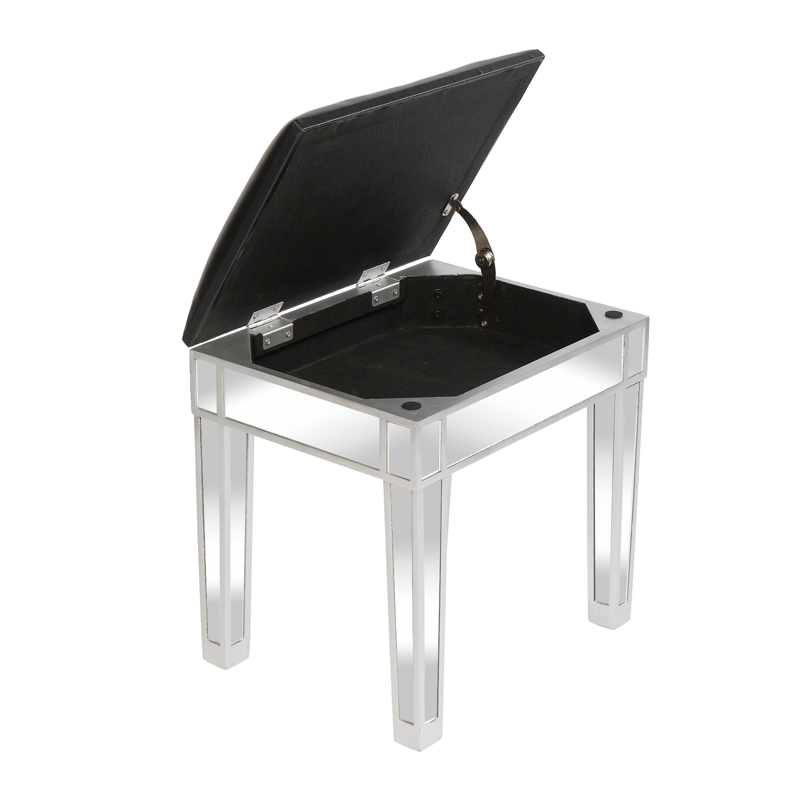 FCH Modern Style Simple Mirrored Vanity Stool, Black - Walmart.com