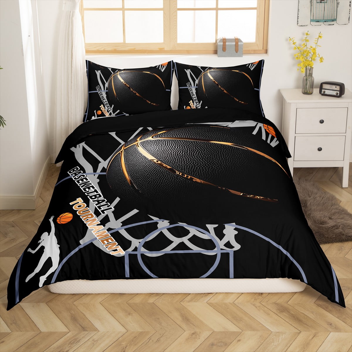 Click here for Erosebridal Basketball Duvet Cover Full  Black Gre... prices