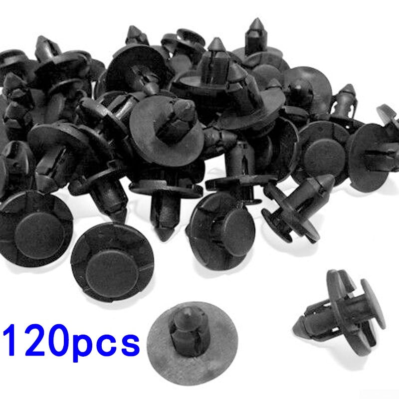 120X Plastic Rivet Fastener Mud Flaps Bumper Fender Push Clips 8 Mm For ...