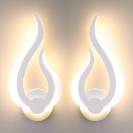 Tatum88 2 Pack 12W LED Wall Sconces Indoor Acrylic Flame Shape Wall ...