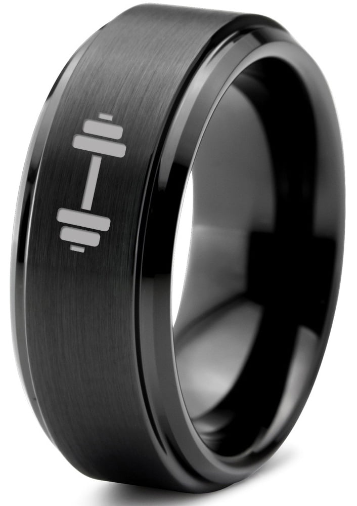 Tungsten Weightlifting Barbell Weight Band Ring 8mm Men Women Comfort ...