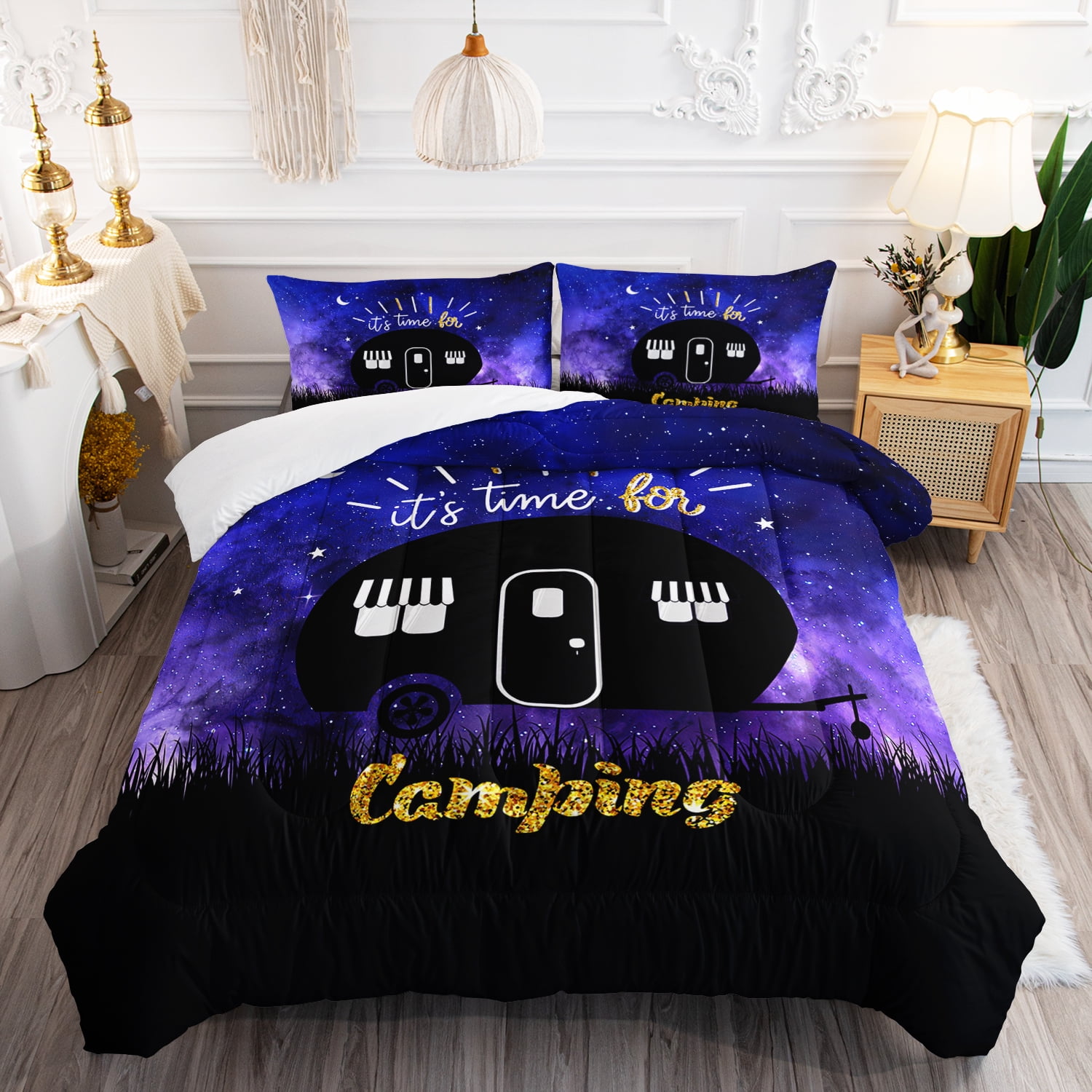 Hosima 3-Piece 3D Digital Comforter With Alphabetic Patterns, Adult And ...