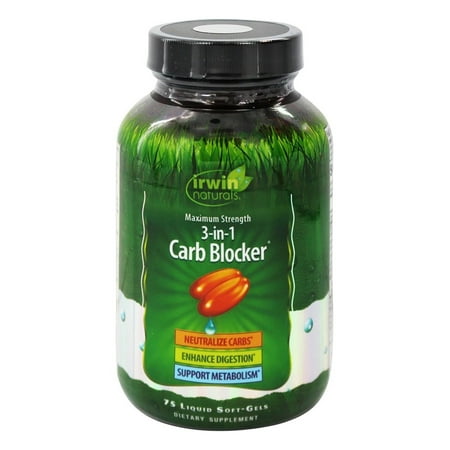 Irwin Naturals - Maximum Strength 3-in-1 Carb Blocker - 75 Softgels ...