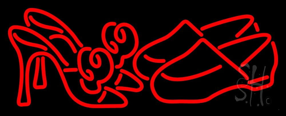 Heels Shoes LED Neon Sign 10 x 24 - inches, Black Square Cut Acrylic ...