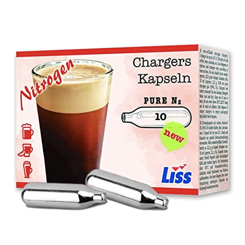 Liss Pure Nitrogen Cartridges for Nitro Cold Brew Coffee - N2 Cartridge ...
