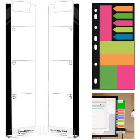 Multifution Clear Computer Monitor Memo Boards, Set of 2 (Left & Right ...