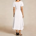 Womens Spring Summer Chiffon Wedding Guest Dresses V Neck Ruffle ...