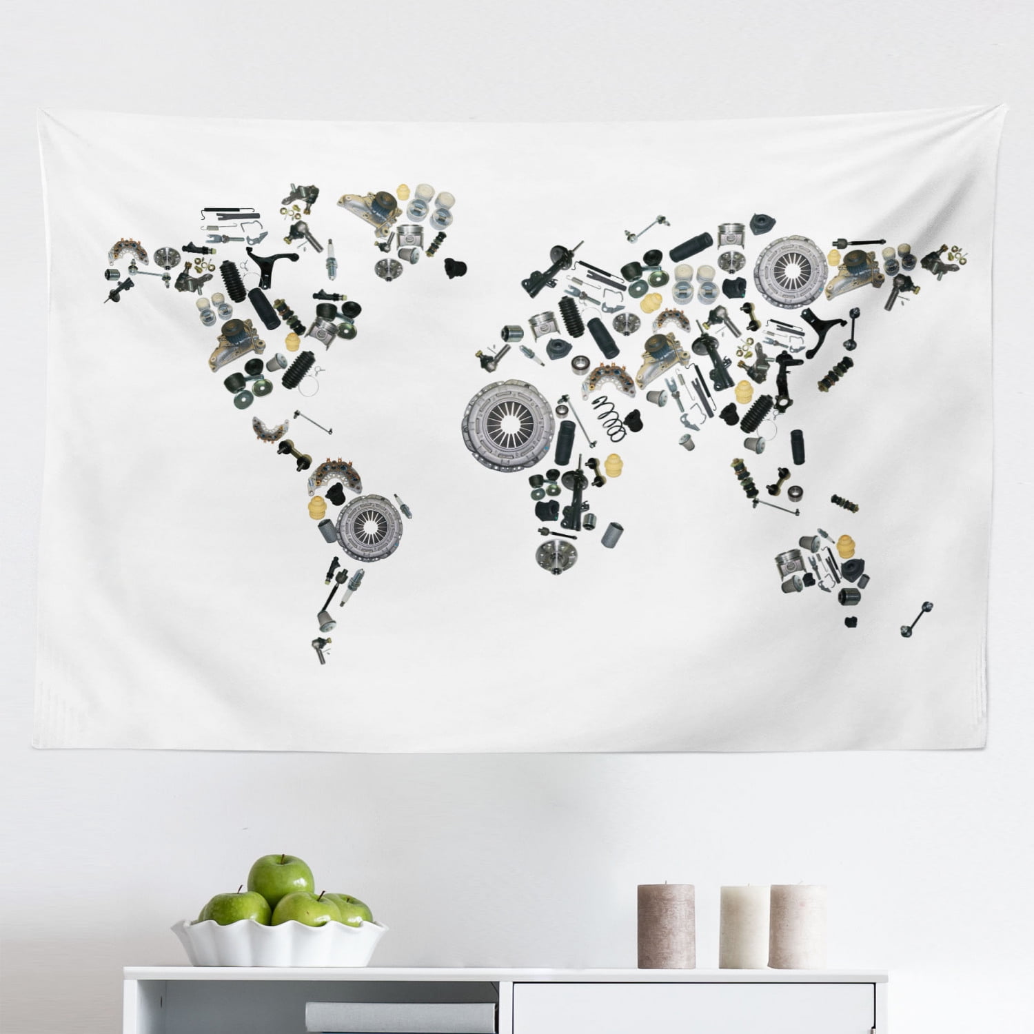 Auto Mechanic Tapestry, Retro Manly Design with My Garage My Ruler ...