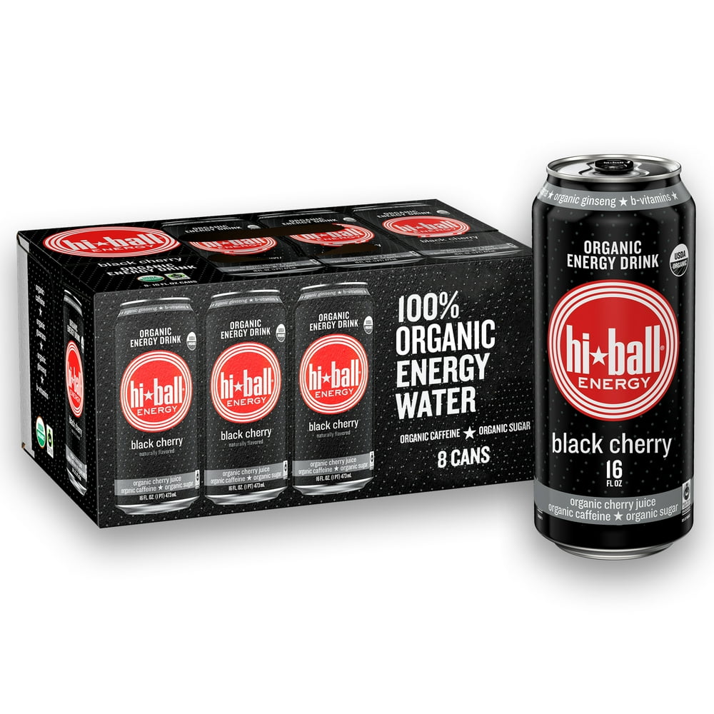 Hiball Energy Black Cherry Certified Organic Energy Drink, 16 Fluid ...