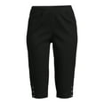 Real Size Women's 17" Pull On Stretch Bling Capri - Walmart.com