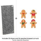 Big Dot of Happiness Gingerbread Christmas - Paper Straw Decor ...