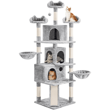 Topeakmart 79'' Multilevel Cat Tree Tower with 2 Condos & Basket ...