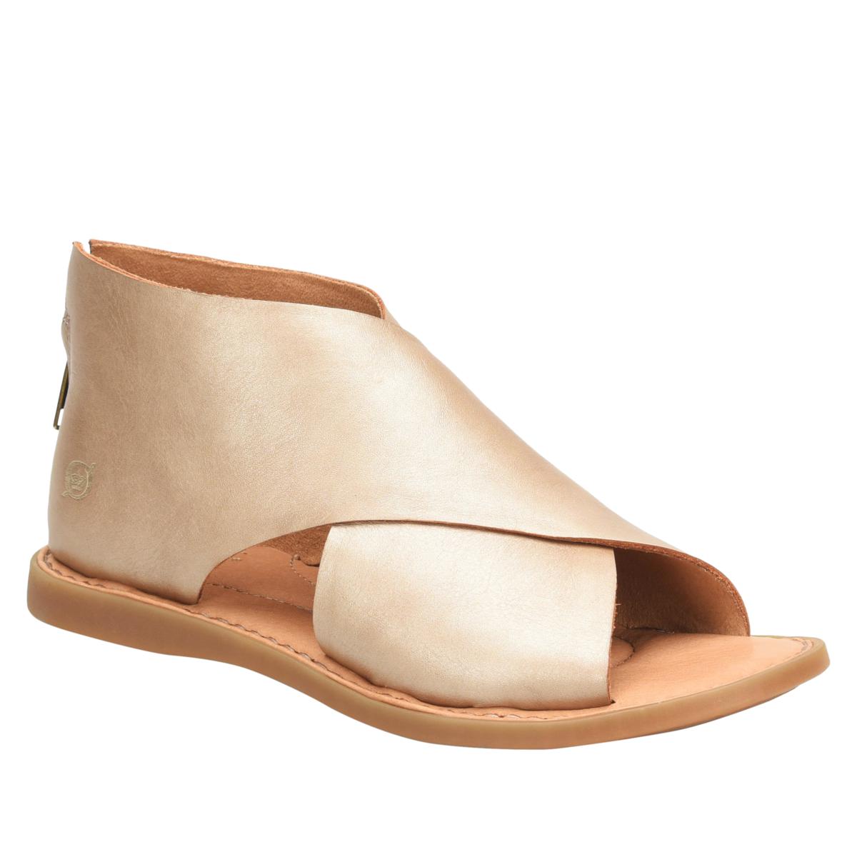 Born® Iwa Leather Back Zip Sandal - Walmart.com
