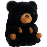Aurora 5 in. Round Rolly Pet Cuddles Black Bear Adorable Companions On ...