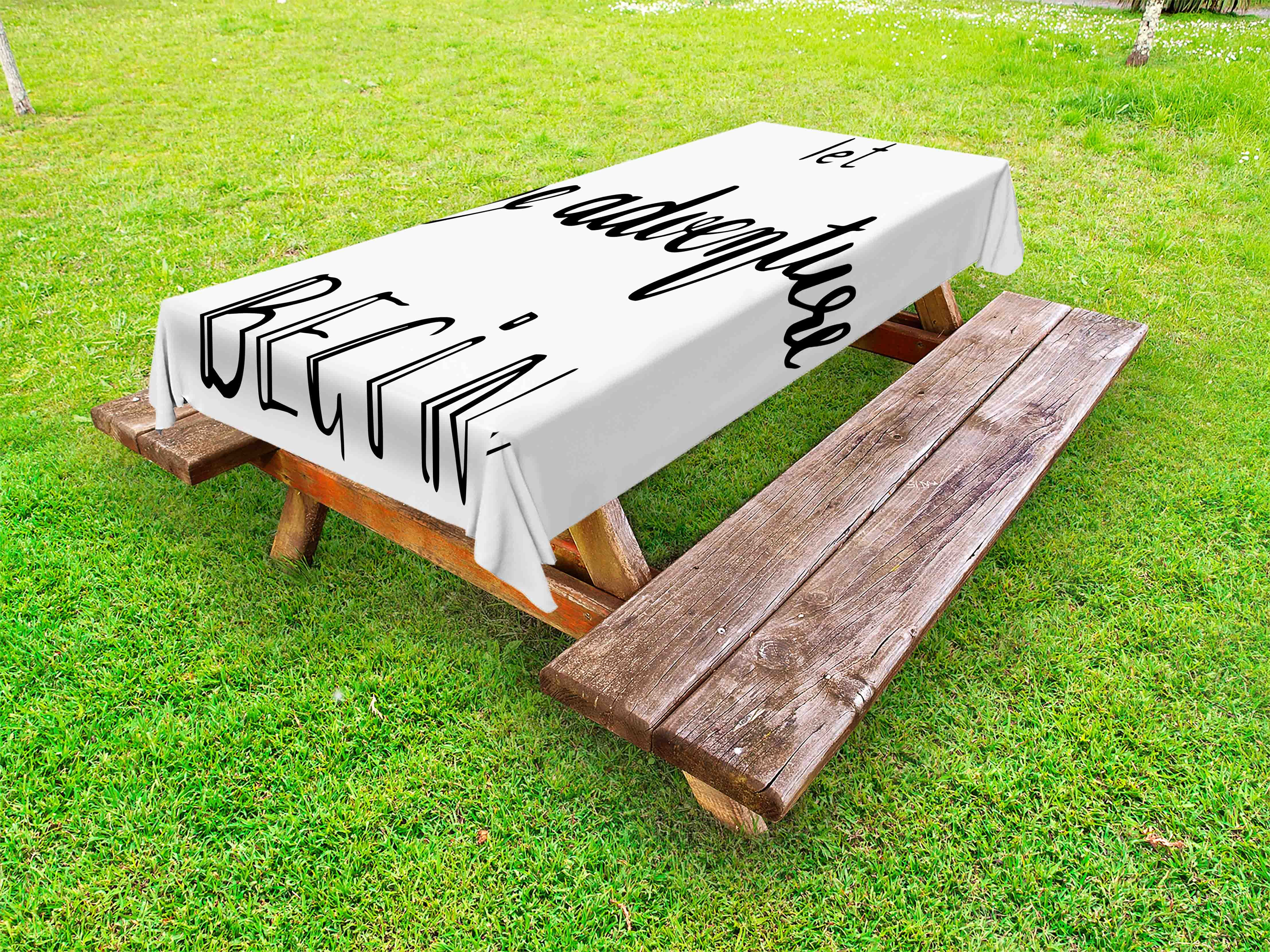 Adventure Outdoor Tablecloth, Hand Written Style Different Typography ...