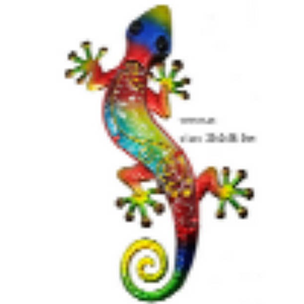 Metal Gecko Wall Decor Outdoor Indoor Lizard Art Sculpture Glass ...