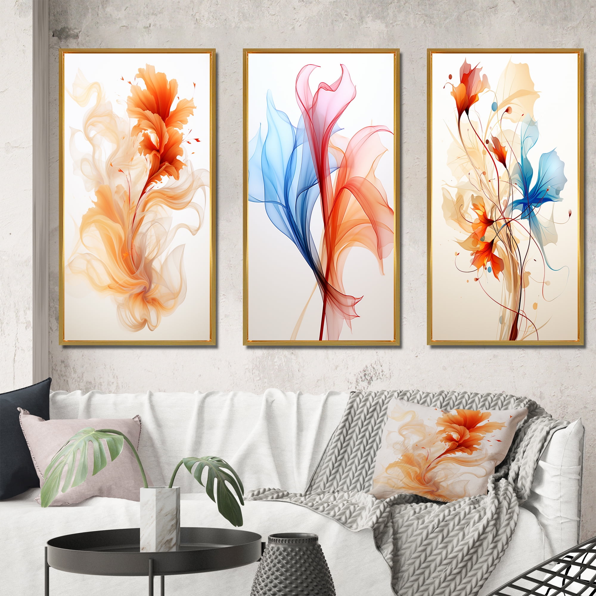 Click here for Designart Modern Floral Watercolor In Orange Hues... prices