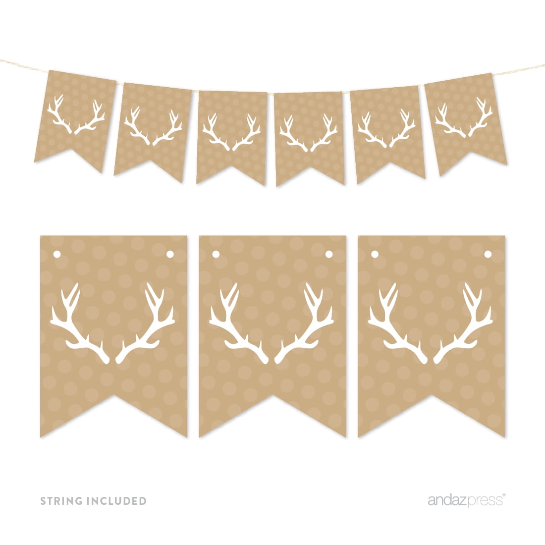 Pennant Party Banner Tan Deer Antlers - Walmart.com