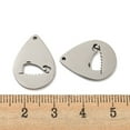 316L Surgical Stainless Steel Pendants Laser Cut Teardrop with Whale ...