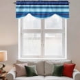 Abstract Tie Up Valance Curtains Colorful Mexican Stripe Navy Blue ...