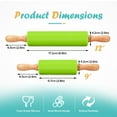 Badiano 2 Pcs 9" 12" Non-Stick Wooden Handle Silicone Rolling Pin Sets ...