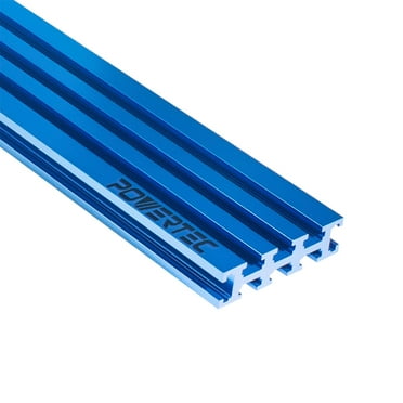 POWERTEC 71713 Double-Cut Profile Universal T-Track with Predrilled Mounting Holes with ...