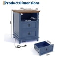 18" Wood Nightstand with USB Charging Station Set of 2, Modern Fluted ...