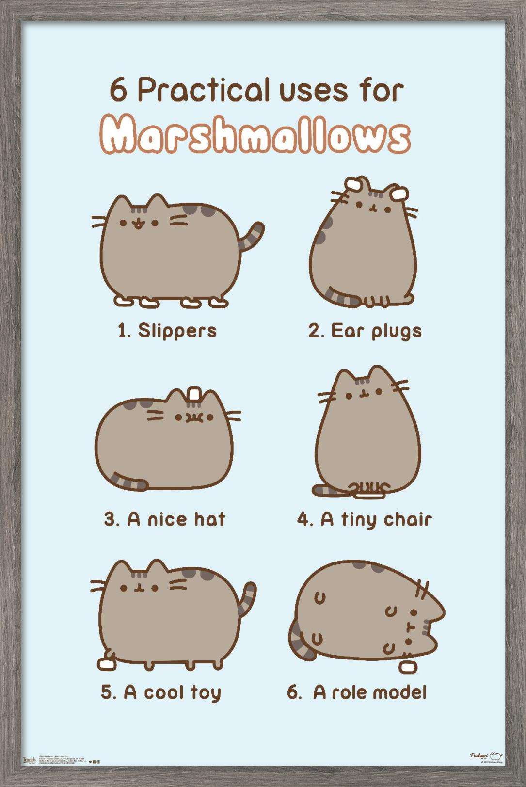 Pusheen - Marshmallow Wall Poster, 14.725" x 22.375", Framed - Walmart.com