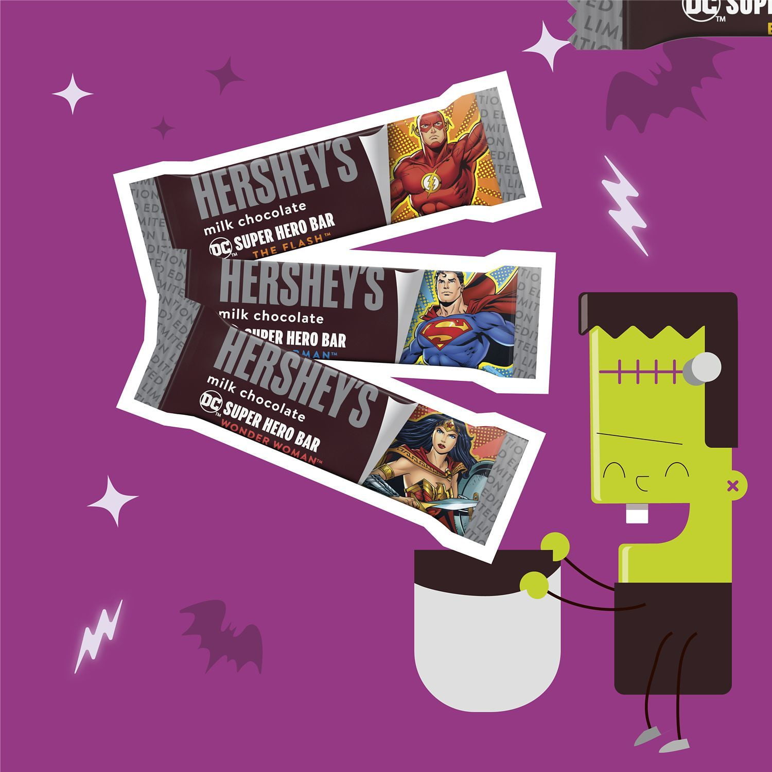 Buy HERSHEY'S, DC Super Hero Bar Milk Chocolate Candy Bars, Halloween ...