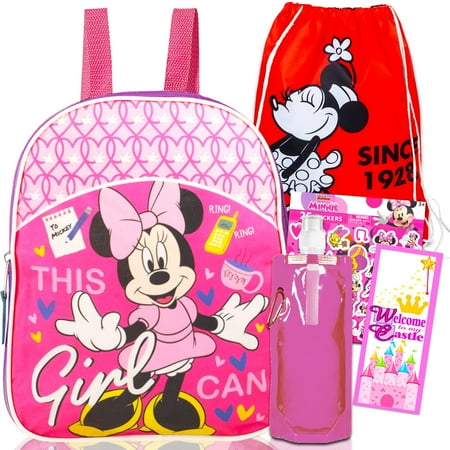 Minnie Mouse Mini Backpack and Drawstring Bag for girls Set - Bundle ...