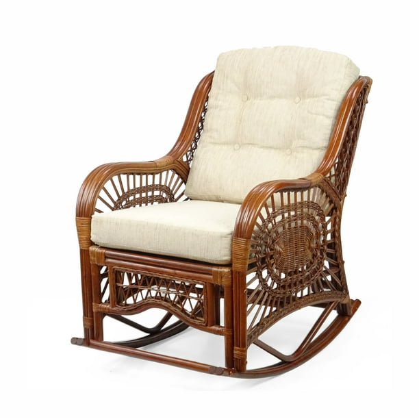 Malibu Rocking Handmade Lounge Chair ECO Natural Wicker Rattan Colonial ...