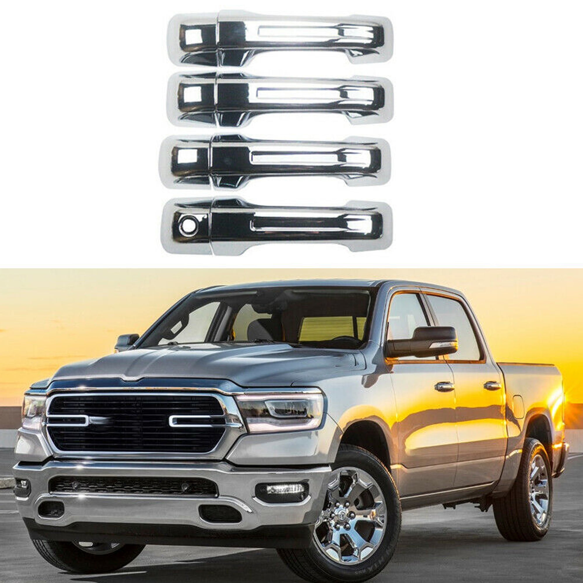 NINTE Door Handle Covers for 2019-2022 Dodge Ram 1500 NO Smart Keyhole ...