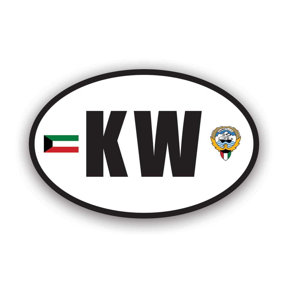 Kuwait Oval Sticker Decal - Self Adhesive Vinyl - Weatherproof - Made ...