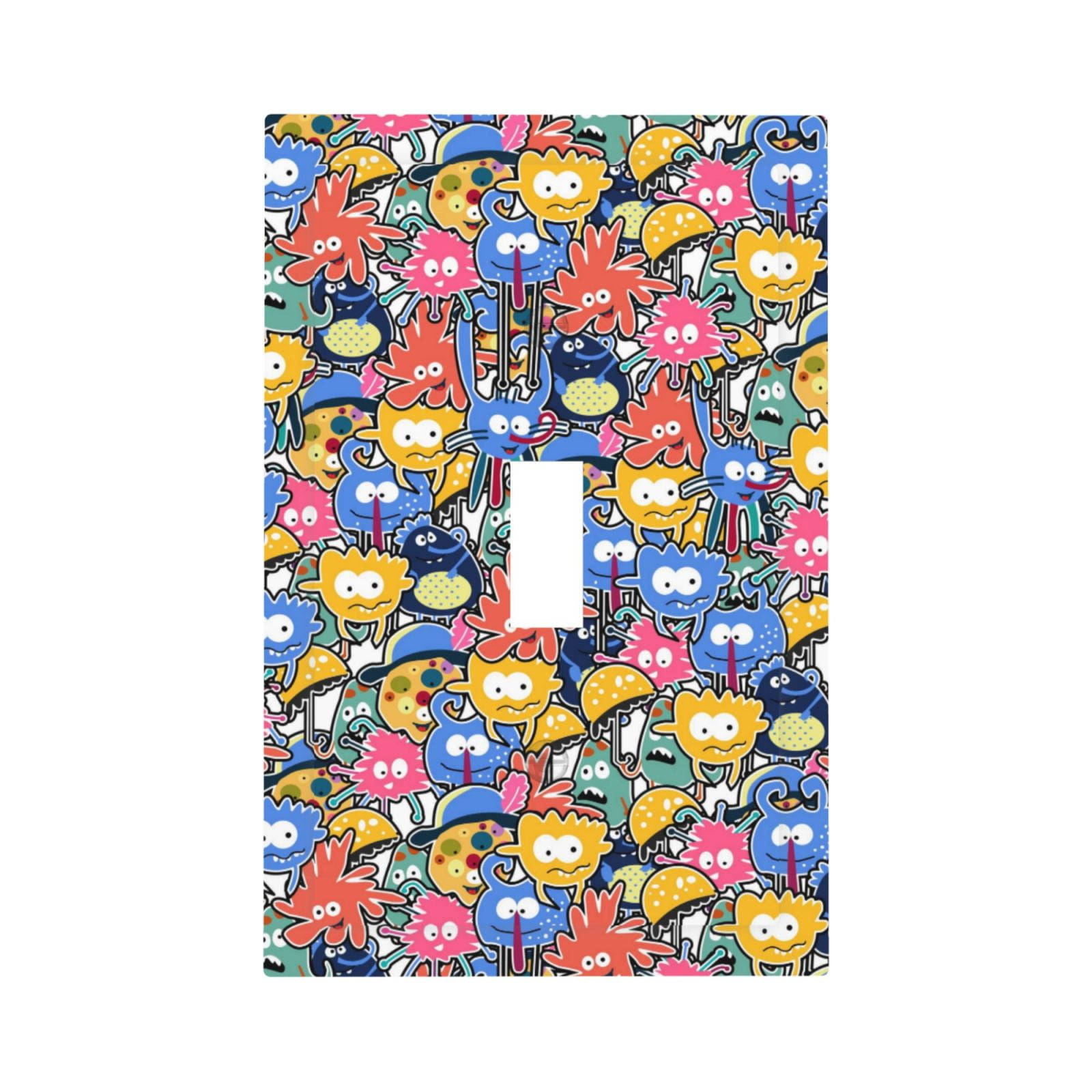 DouZhe 1-Gang Toggle Switch Wallplate, Funny Cute Monsters Cartoon ...