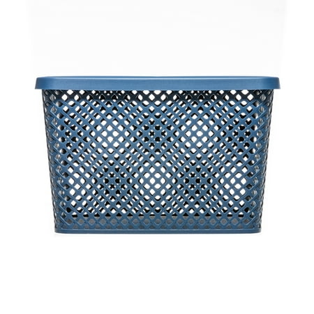 Extra Large Decorative Basket With Lid 4PK, Blue - Walmart.com ...
