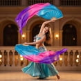 4 Pairs 1.8M Belly Dance Fan Veils,National Long Bamboo Fan, 4 Styles ...