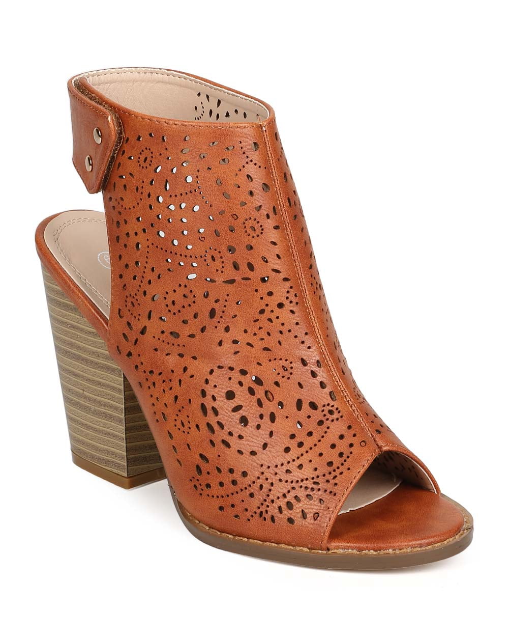 New Women Nature Breeze Webber-03 Leatherette Peep Toe Block Heel hook ...