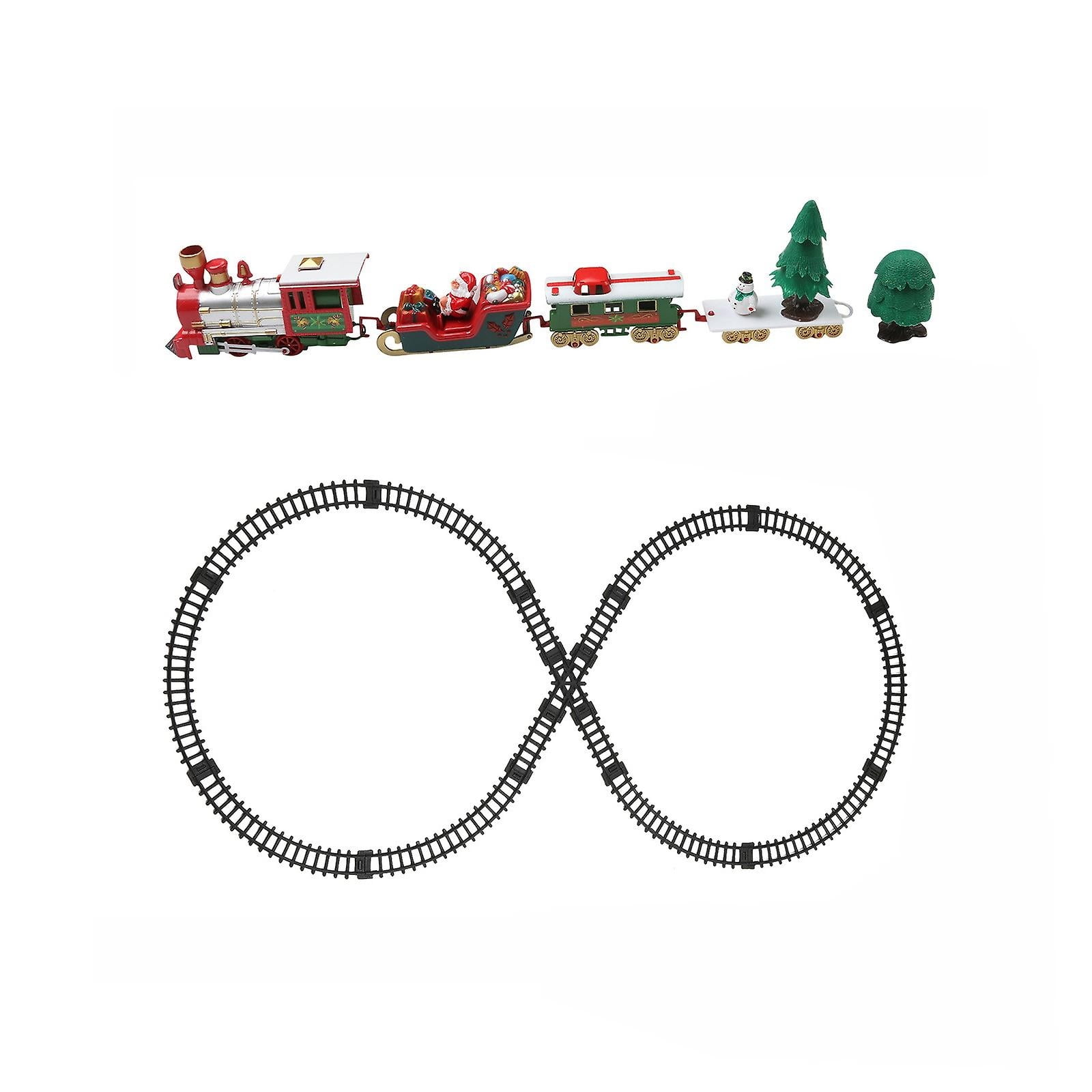 Set de tren de juguete HUOGUO Christmas Railway con sonido y luces ...
