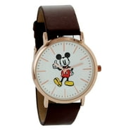 DISNEY Mickey Mouse Large Face Cream Comic Printed Strap Watch ...