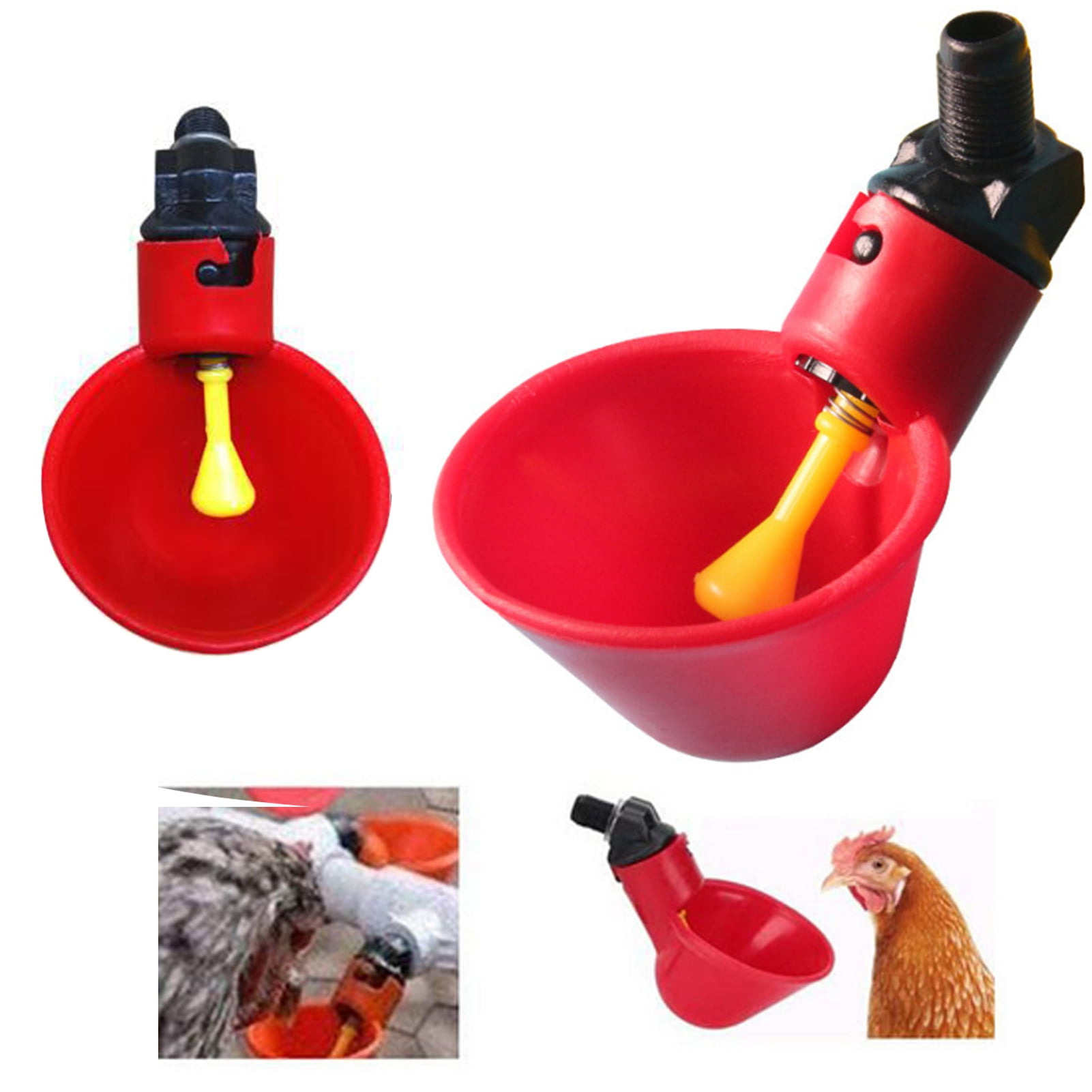 Bobasndm 5Pc Large Automatic Chicken Waterer Cups,Chicken Water Feeder ...