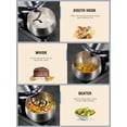FOHERE 5.8 qt Stand Mixer, Silver with Beater, Hook, Whisk, Steel Bowl ...