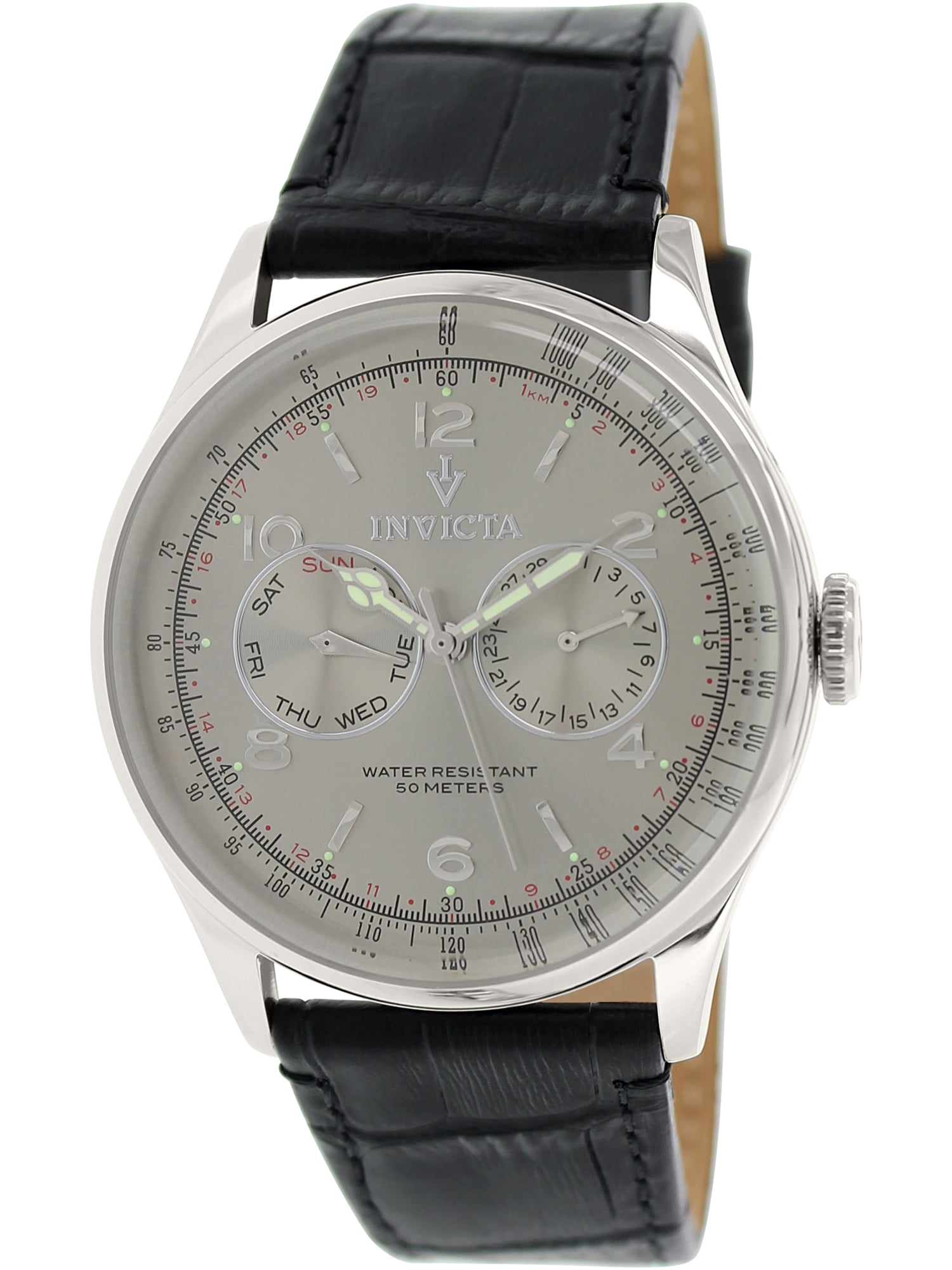 Invicta Men's Vintage 6749 Black Leather Swiss Quartz Dress Watch ...