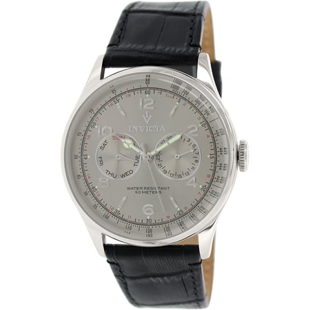 Invicta Men's Vintage 6749 Black Leather Swiss Quartz Dress Watch ...