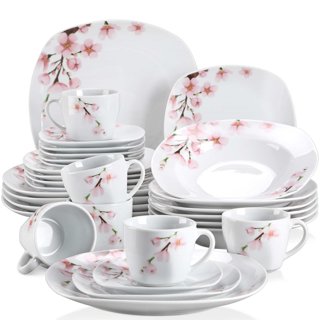 Stone Lain Amy 24-Piece Dinnerware Set Porcelain, White - Walmart.com