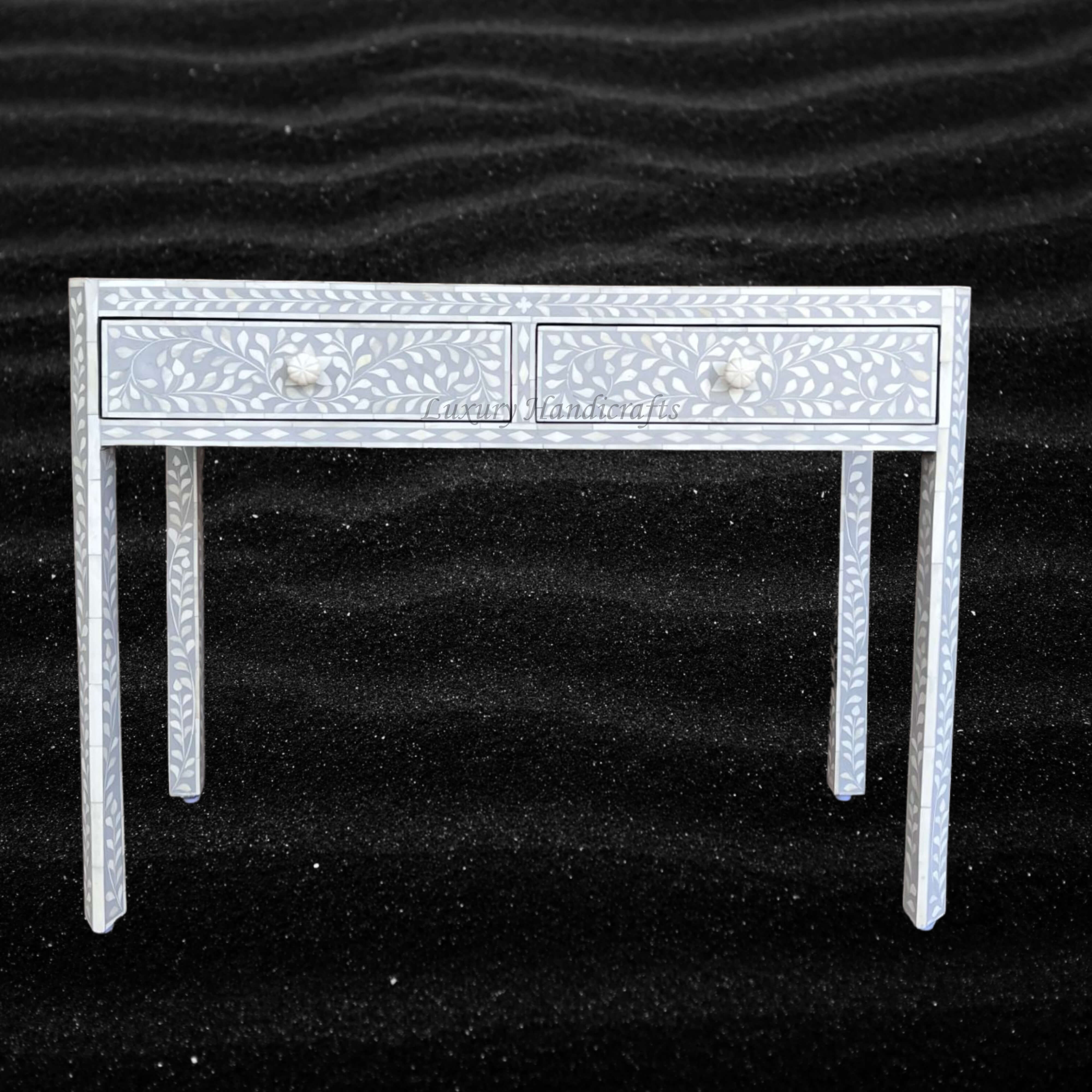 FUSION Floral Bone Inlay Console Grey Ready to Ship - Walmart.com